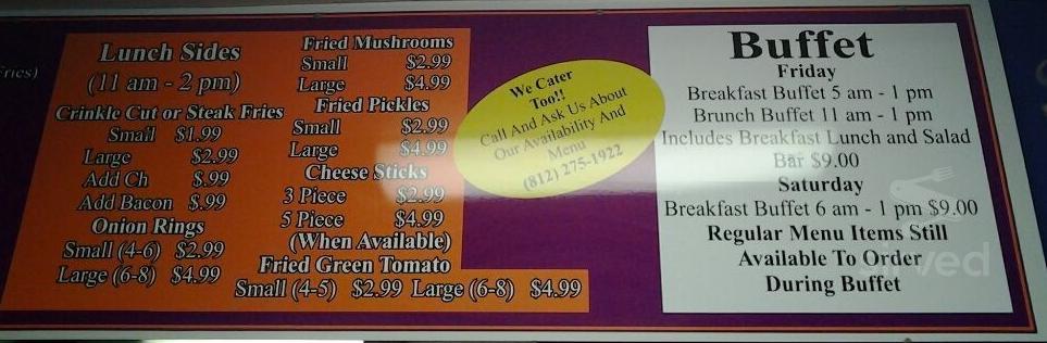 Menu for Holt's Cafe in Bedford, IN | Sirved