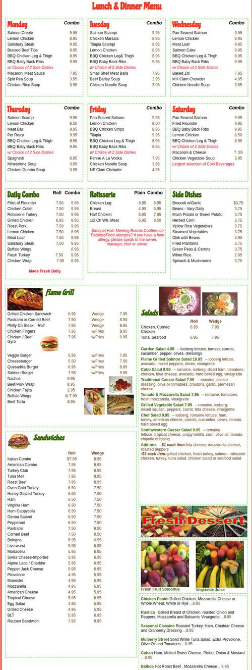 Fair Deal Cafe menu in White Plains, New York, USA