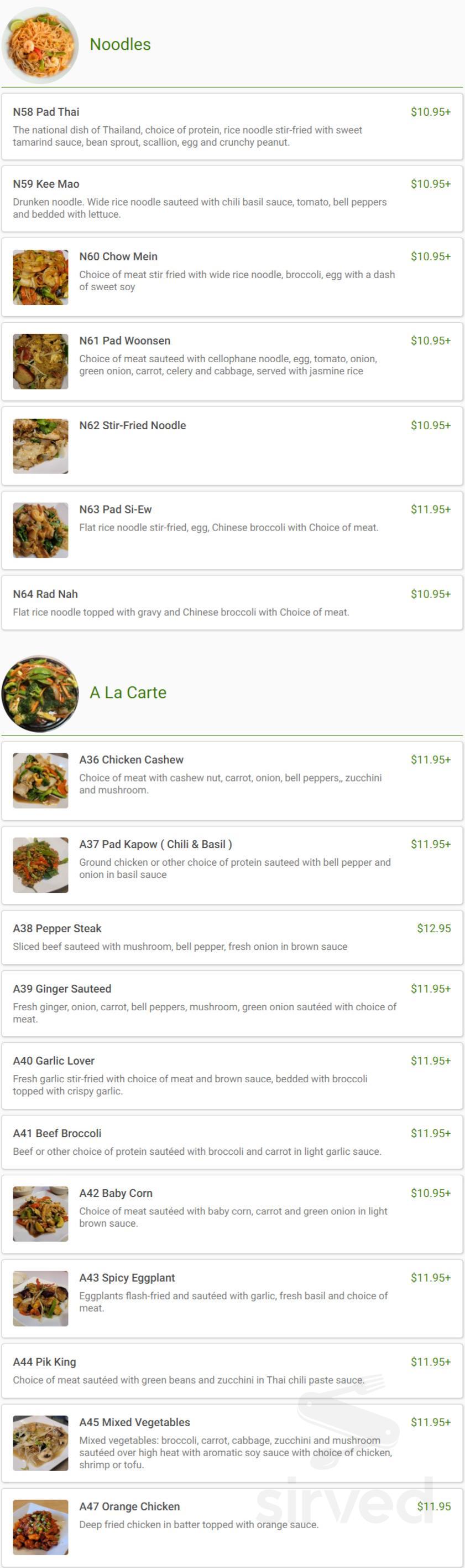 Menu - Las Vegas NV's i Thai Kitchen | Sirved