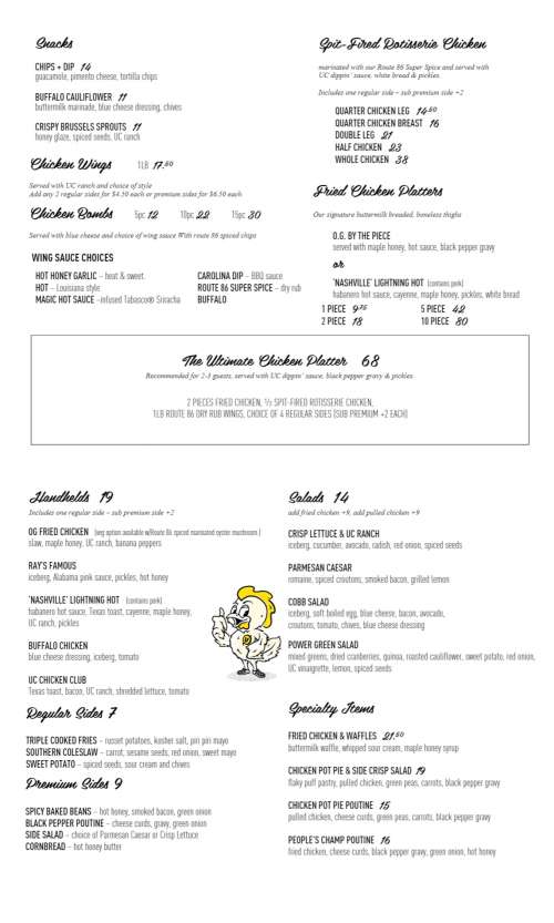 Union Chicken menu in Hamilton, Ontario, Canada
