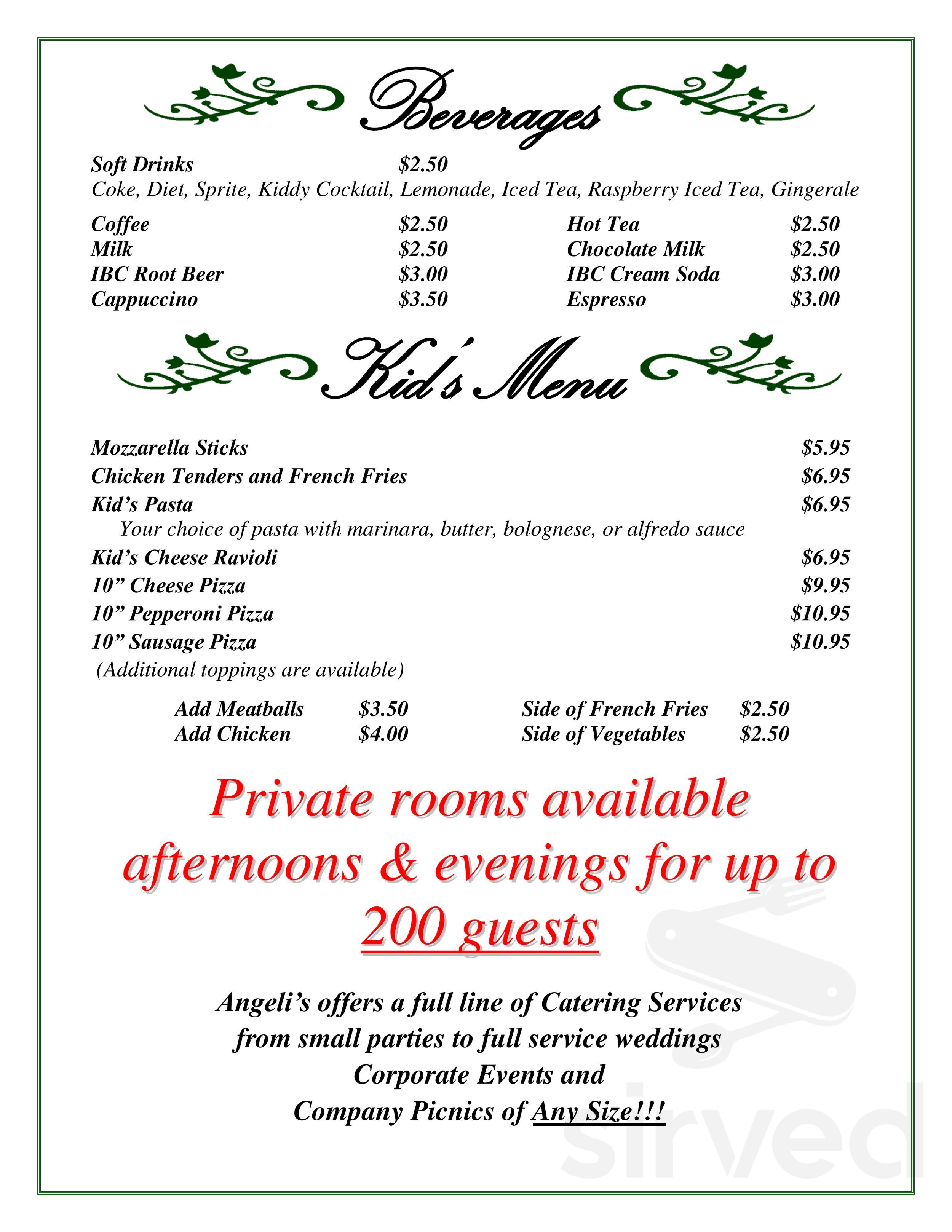 Menu - Naperville IL's Angeli's | Sirved