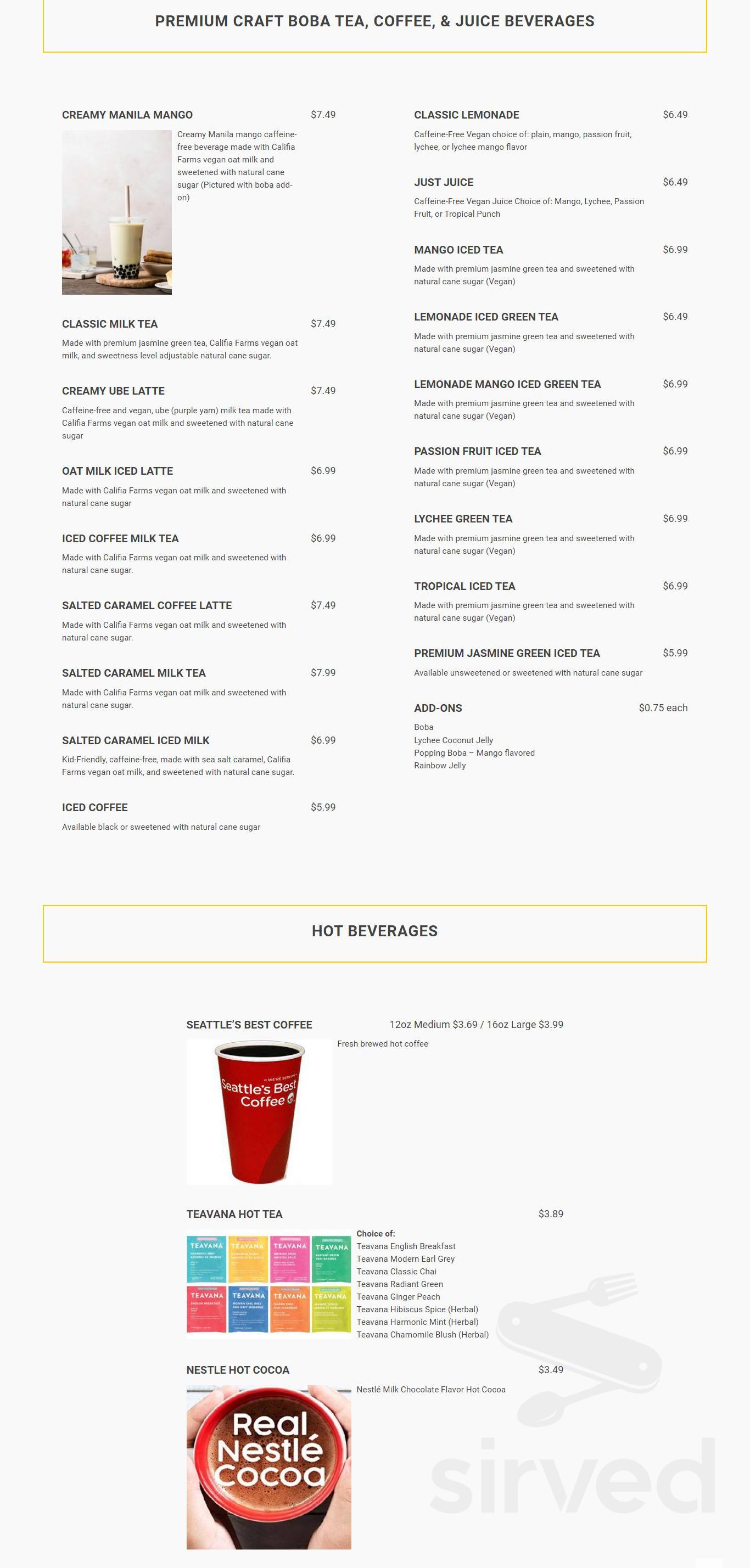 Goldilocks Filipino Cuisine (SFO T1) menu in San Francisco, California, USA