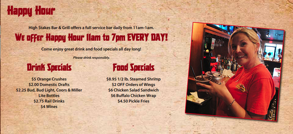 High Stakes Bar & Grill menus in Fenwick Island, Delaware, United States