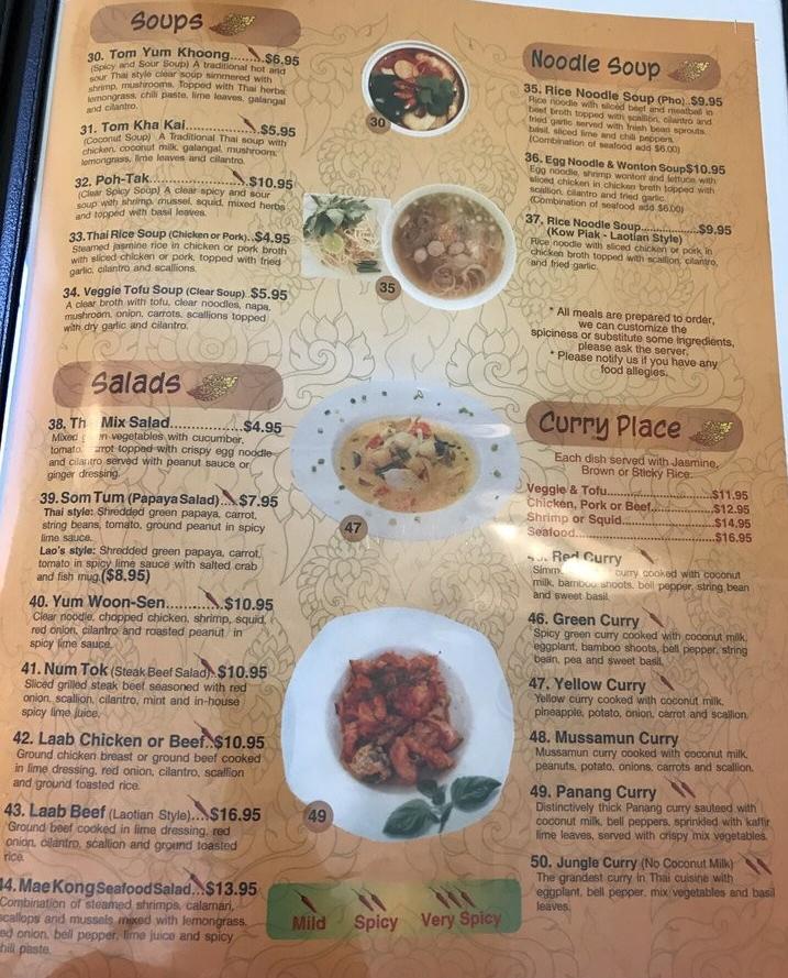Mae Kong Thai Restaurant menus in New Britain, Connecticut, United States