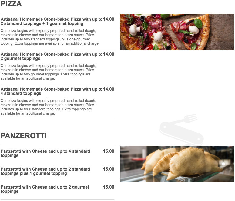 Picasso Pizza & Pasta menu in Windsor, Ontario, Canada