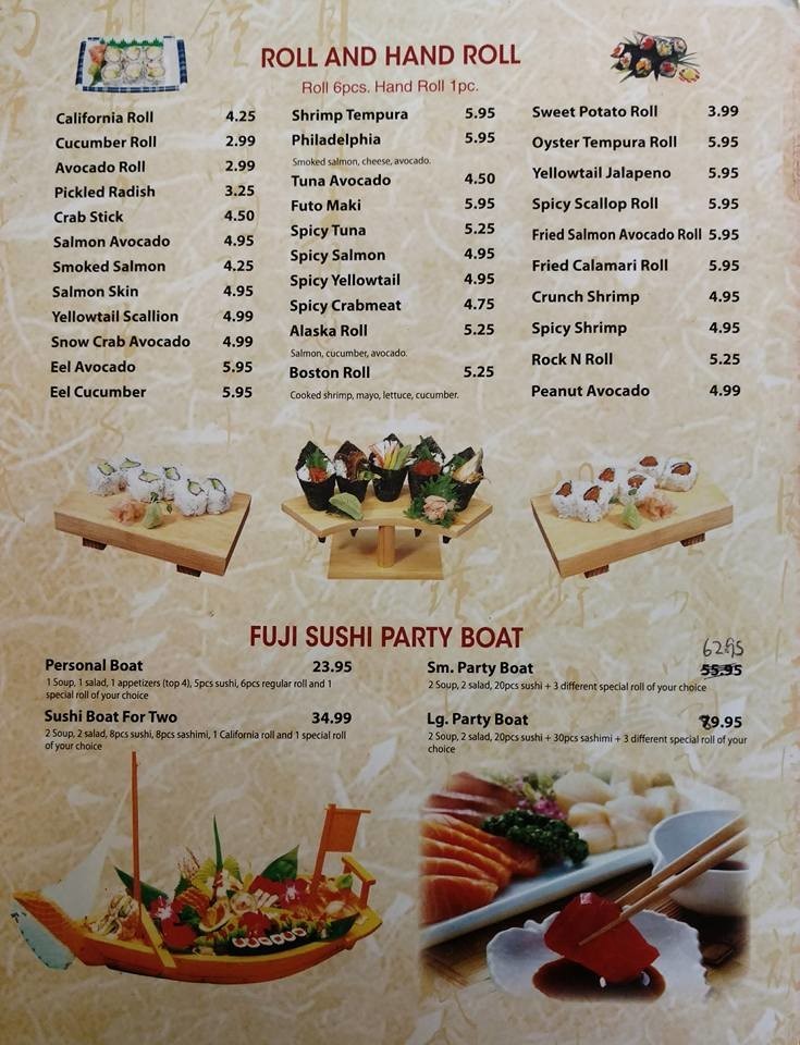 Fuji Hibachi & Sushi menus in Cookeville, Tennessee, United States