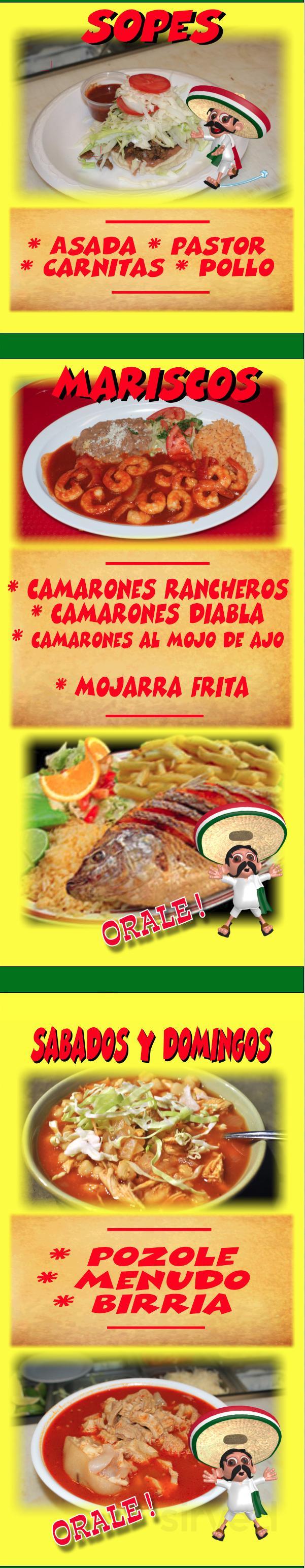 Menu - Las Vegas NV's Tacos El Autlense | Sirved