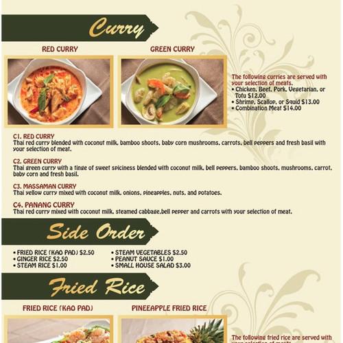 Dusit Thai menu in Hermitage, Tennessee, USA
