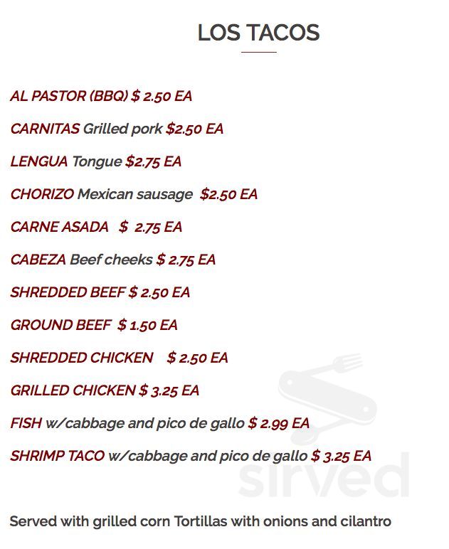Casa Durango menu in Renton, Washington, USA