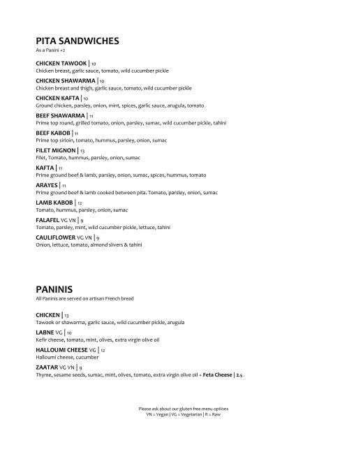 Open Sesame menu in Long Beach, California, USA