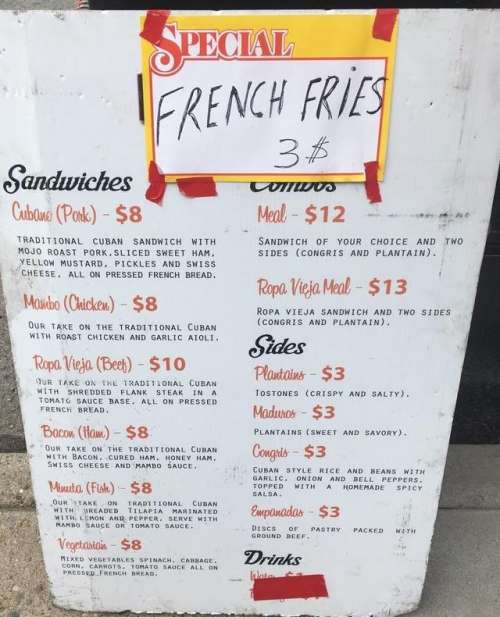 El Mambo Food Truck menu in Kissimmee, Florida, USA