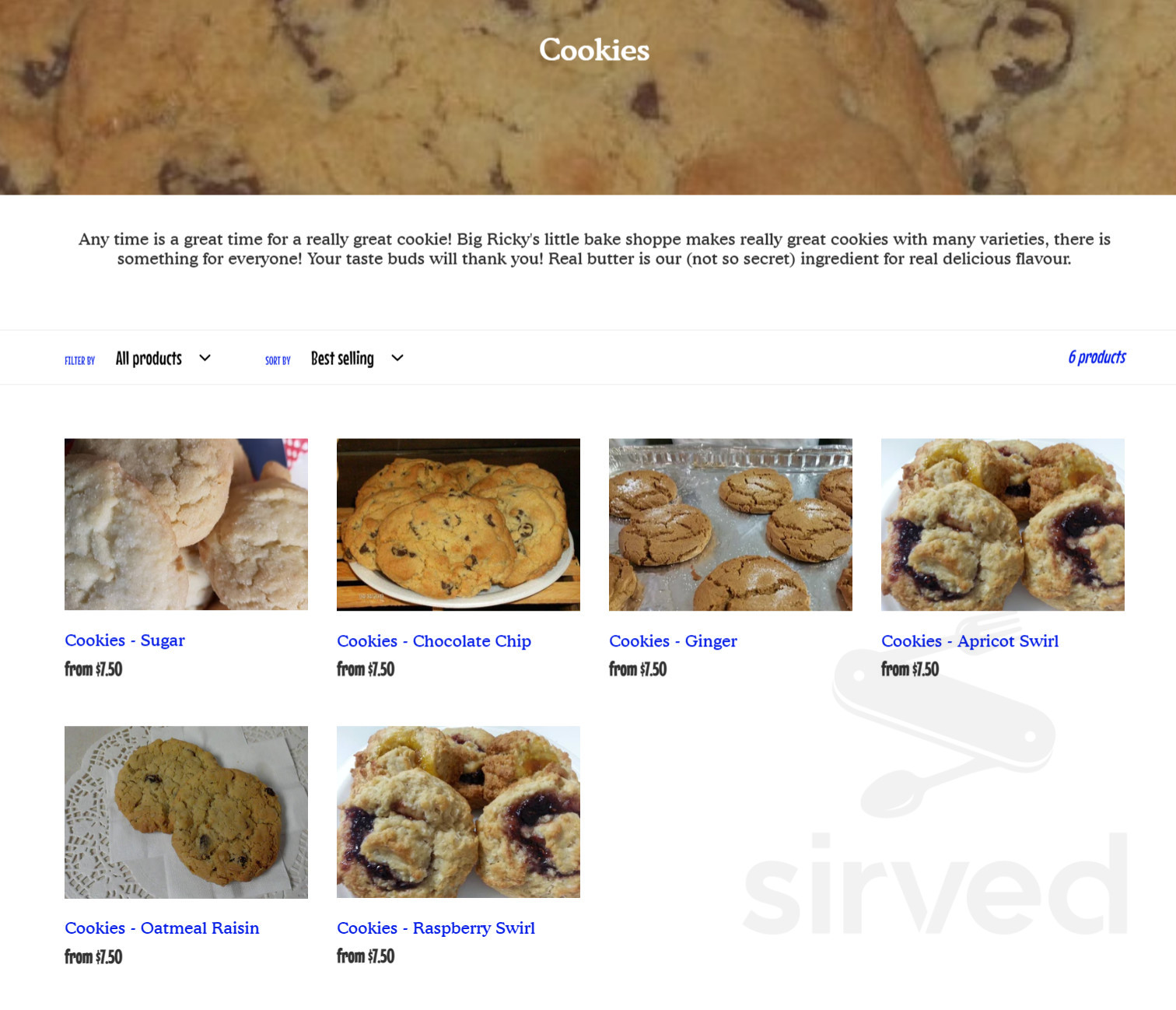 Big Ricky's Little Bake Shoppe menu in Chatham, Ontario, Canada