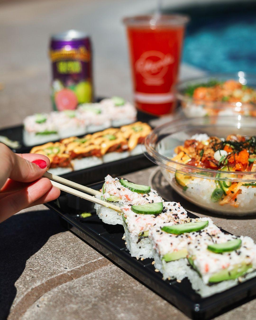 Pokeworks menu in Tempe, Arizona, USA