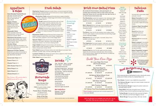 Cafe Manhattan menu in Clayton, Missouri, USA