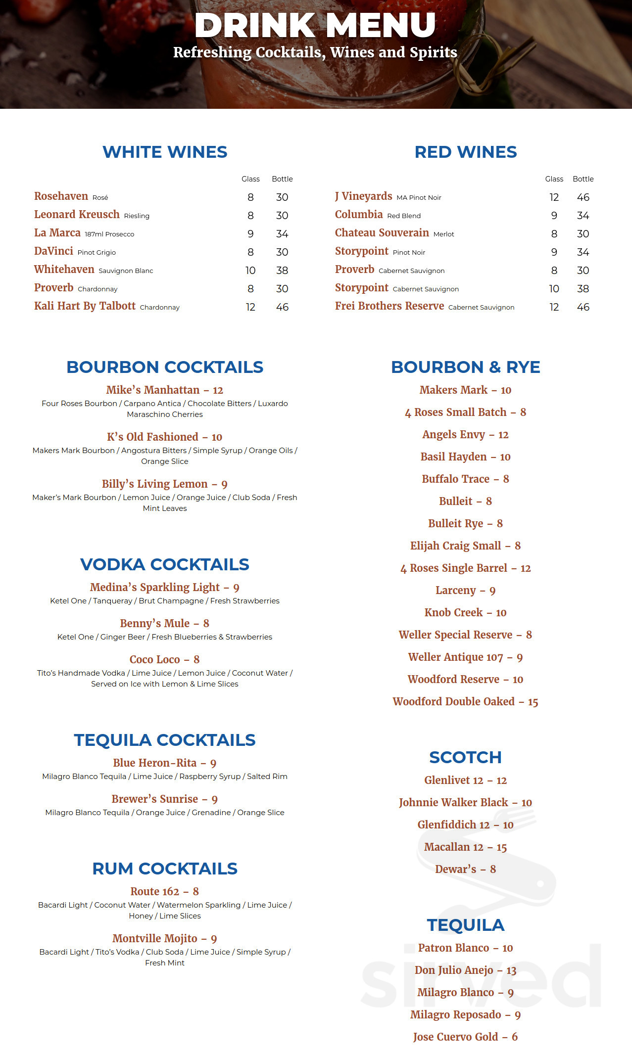 Blue Heron Brewery & Event Center menu in Medina, Ohio, USA