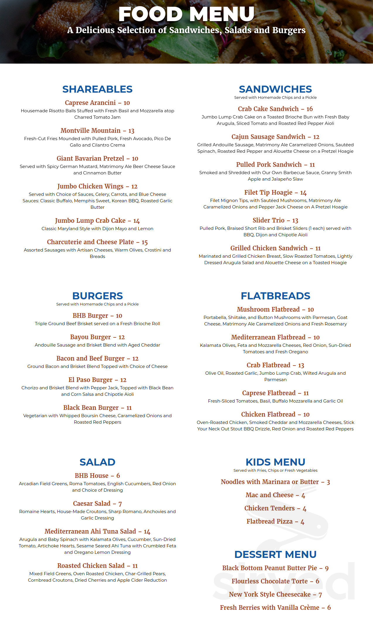 Blue Heron Brewery & Event Center menu in Medina, Ohio, USA