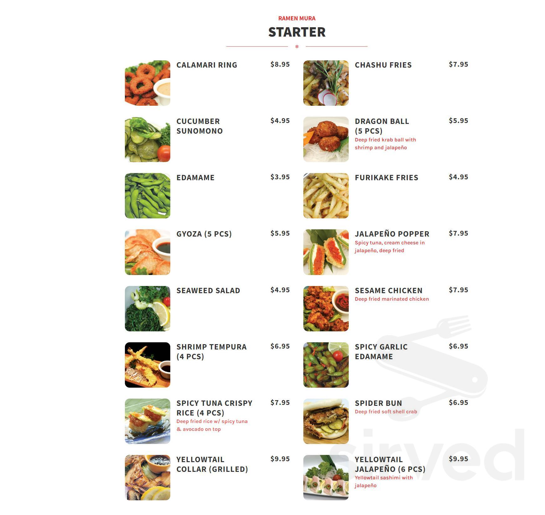 RAMEN MURA menu in Orange, California, USA