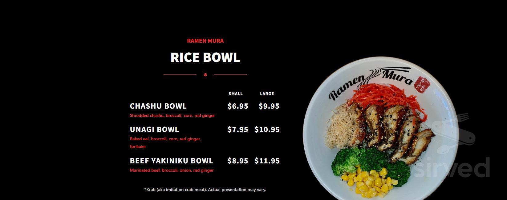 RAMEN MURA menu in Orange, California, USA