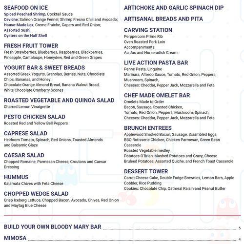 Enterrium menu in Schaumburg, Illinois, USA