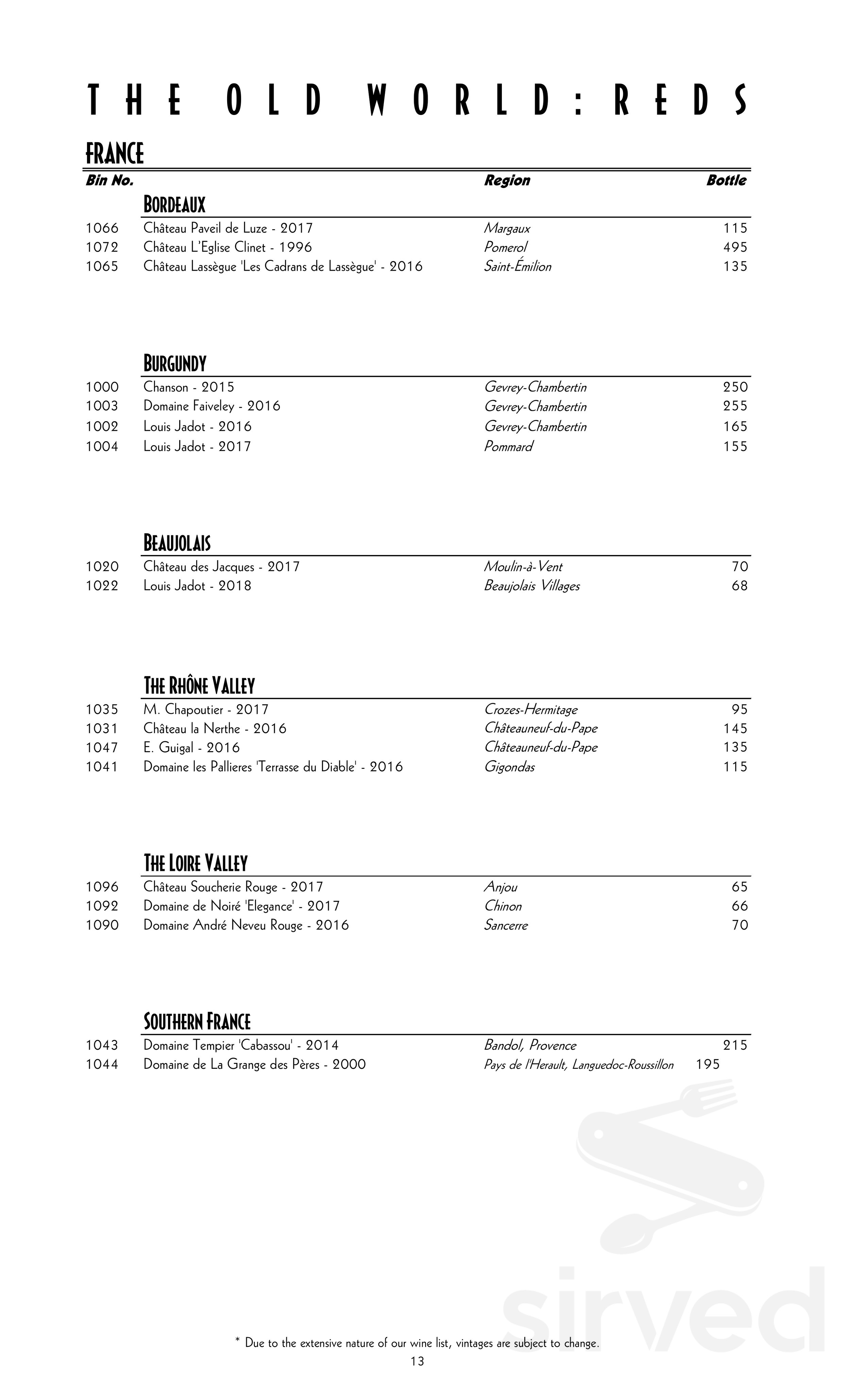 Jeff Ruby's Steakhouse, Columbus menus in Columbus, Ohio, United States