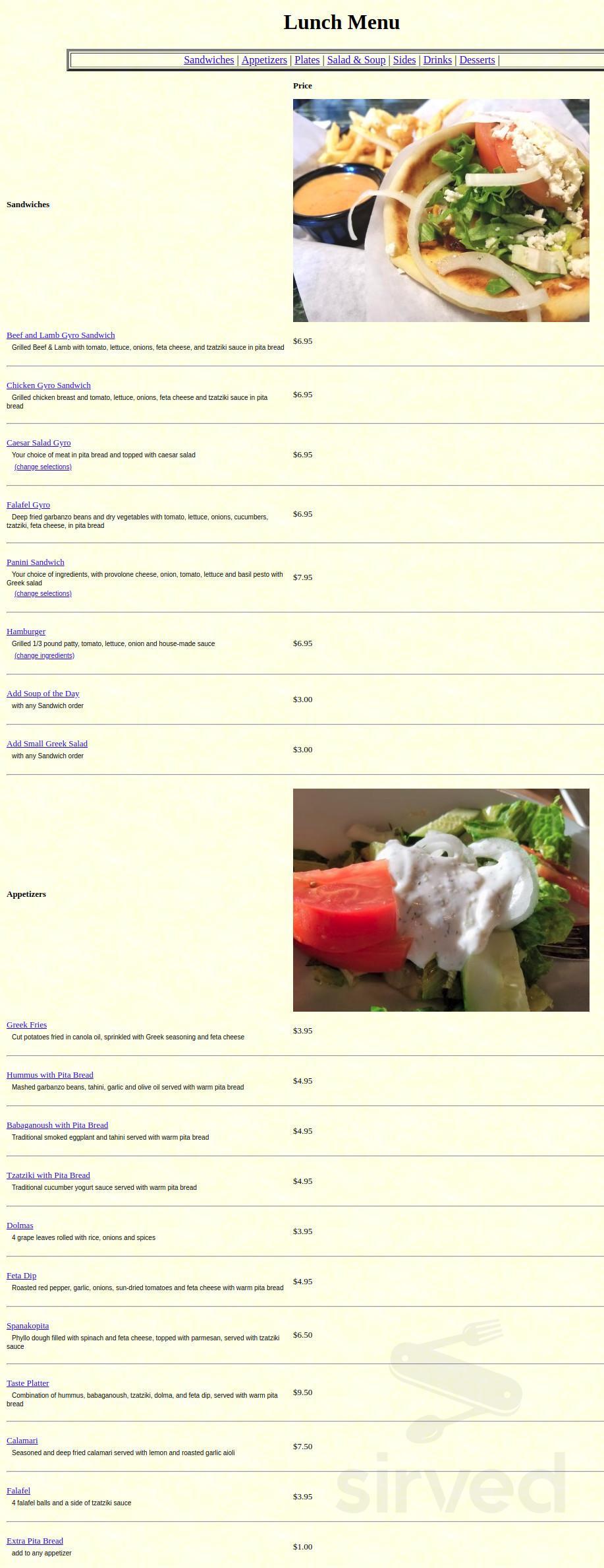 Bella Balducci's Mediterranean Cuisine menu in Kirkland, Washington, USA