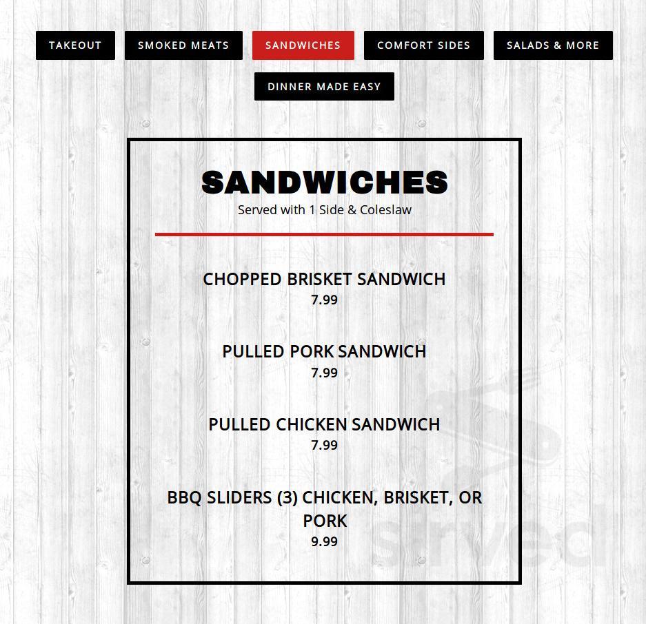 Nine One One BBQ Shack menu in Chicago, Illinois, USA