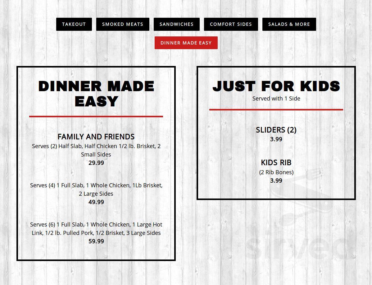 Nine One One BBQ Shack menu in Chicago, Illinois, USA