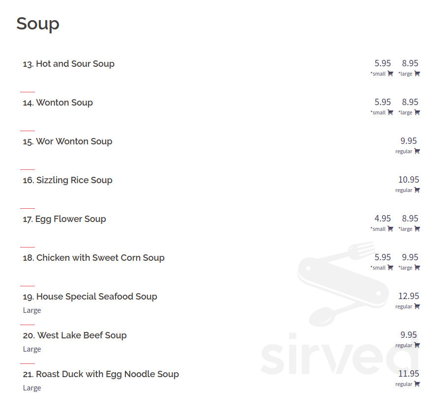 Spring Garden Chinese Restaurant menu in Woodland, California, USA