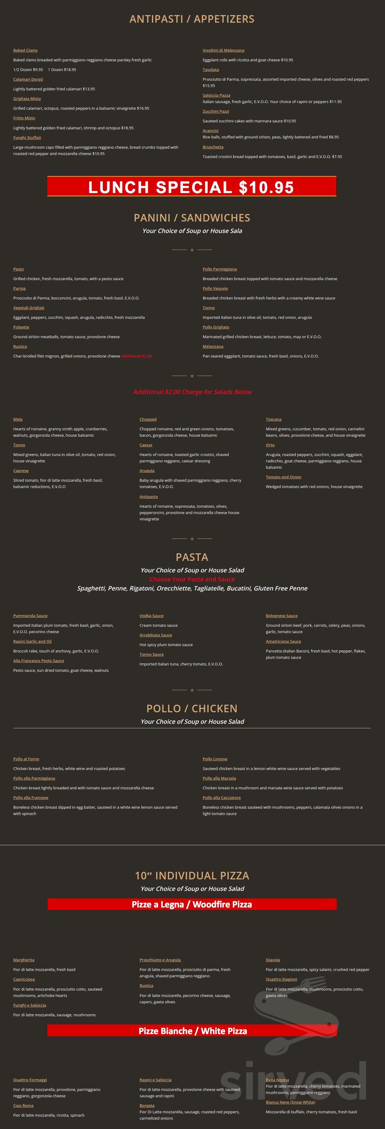 Pazzi Di Pizza menu in Park Ridge, Illinois, USA