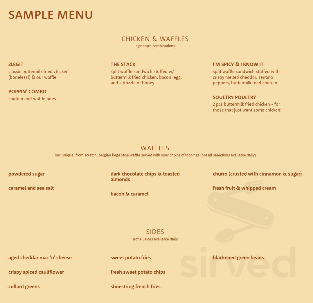 The Waffle Roost Food Truck menu in Fremont, California, USA