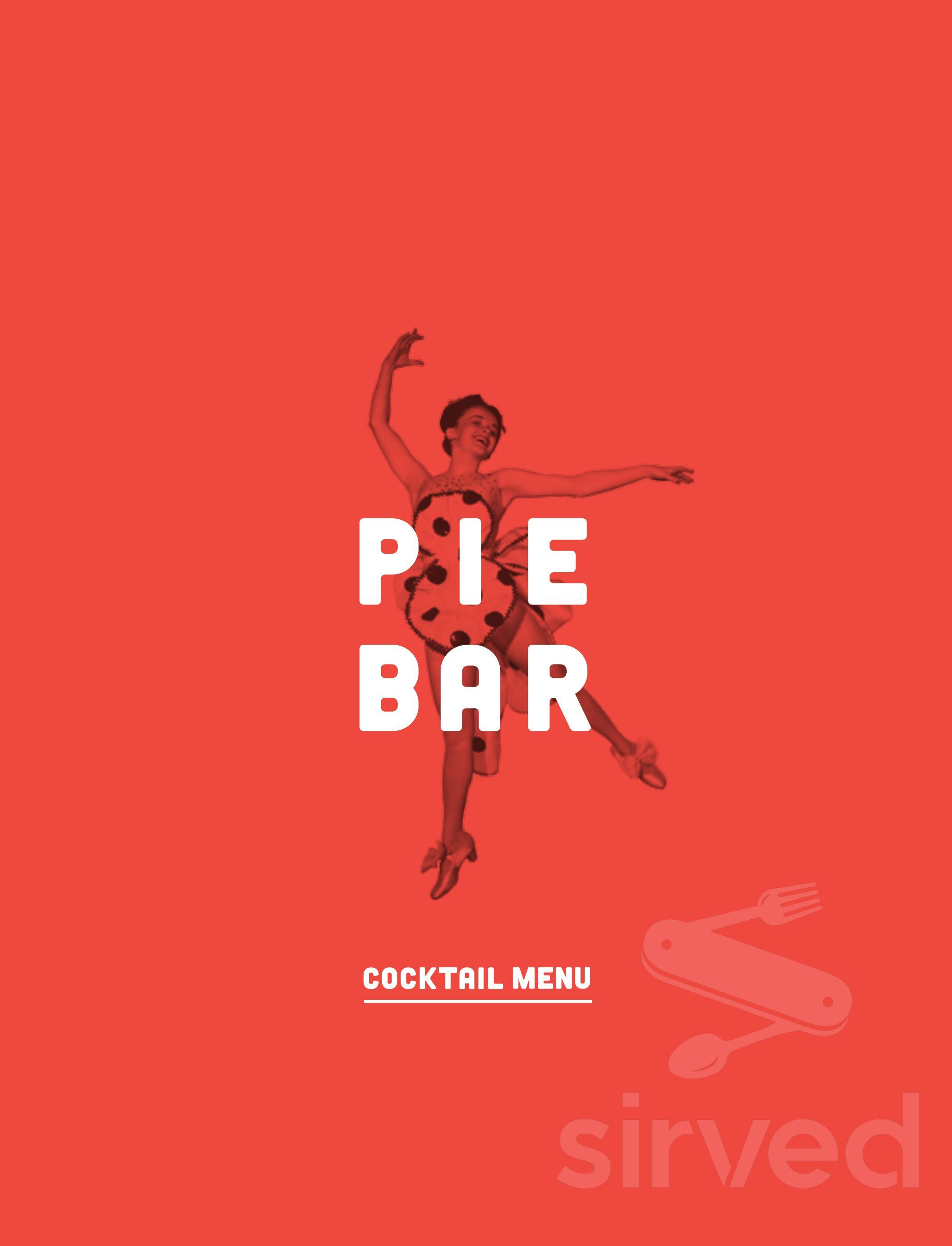 Pie Bar menu in Toronto, Ontario, Canada