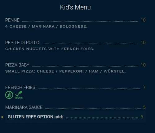 Gioia Eats menu in Hollywood, Florida, USA