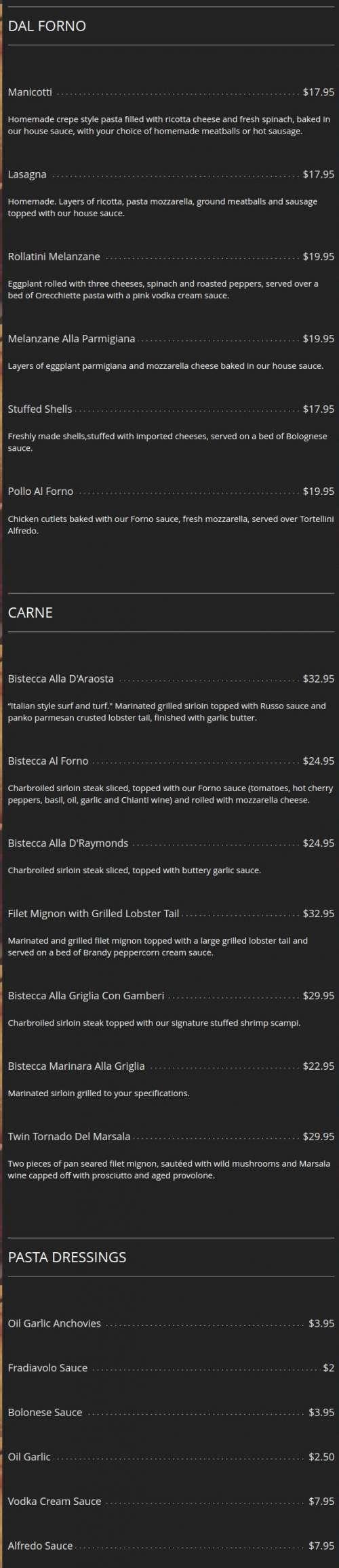 D'Raymonds menu in Loudonville, New York, USA
