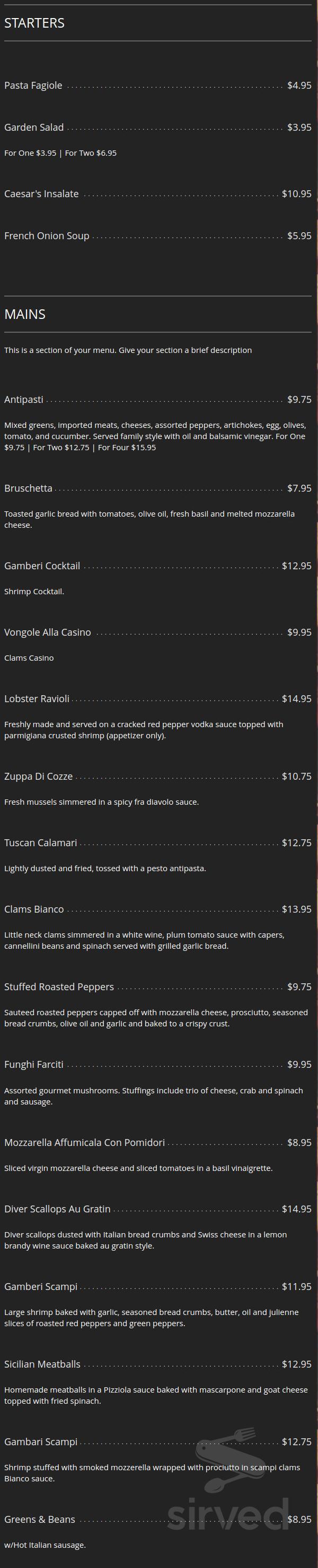 D'Raymonds menu in Loudonville, New York, USA