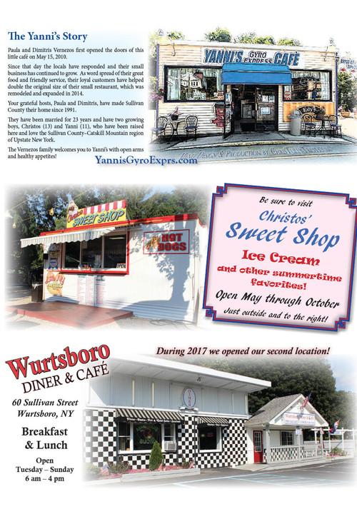 Yanni's Gyro Express cafe menu in Monticello, New York, USA