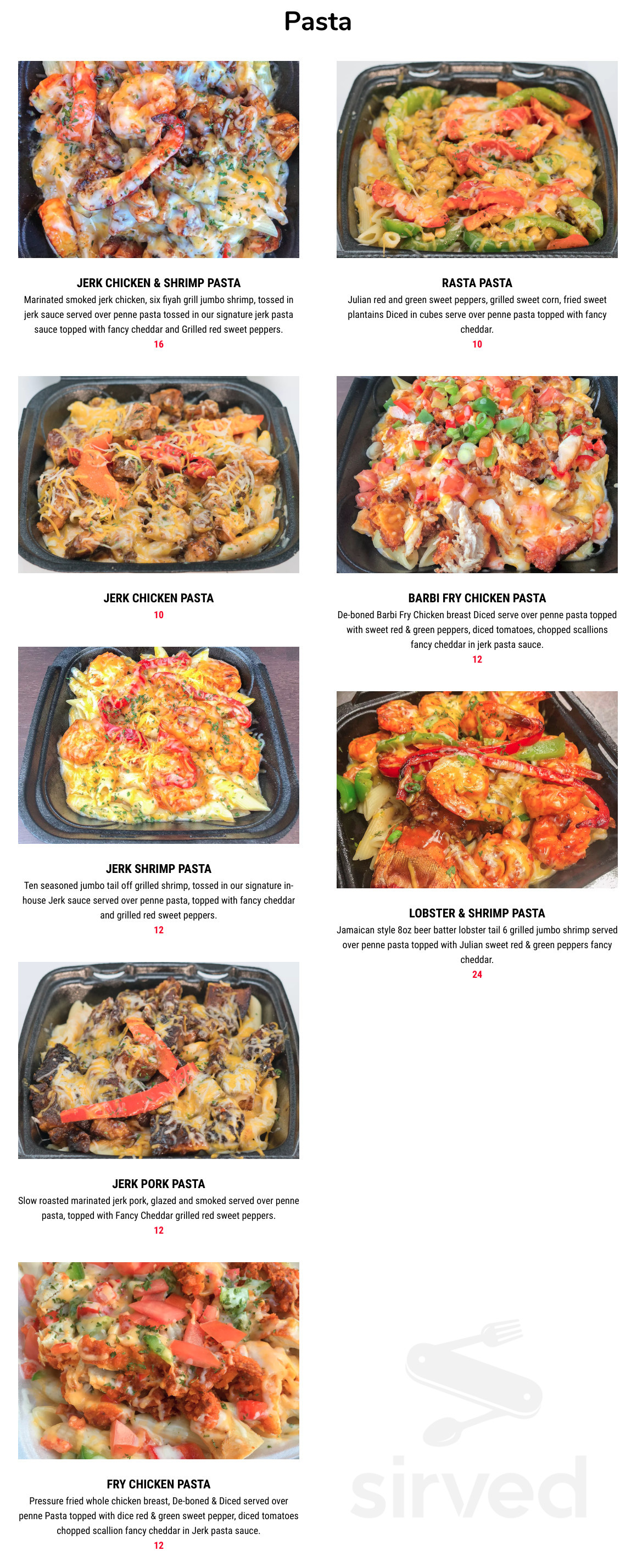 Pan Fridays menu in Lauderhill, Florida, USA