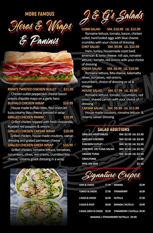 J&G's Deli menu in Seaford, New York, USA