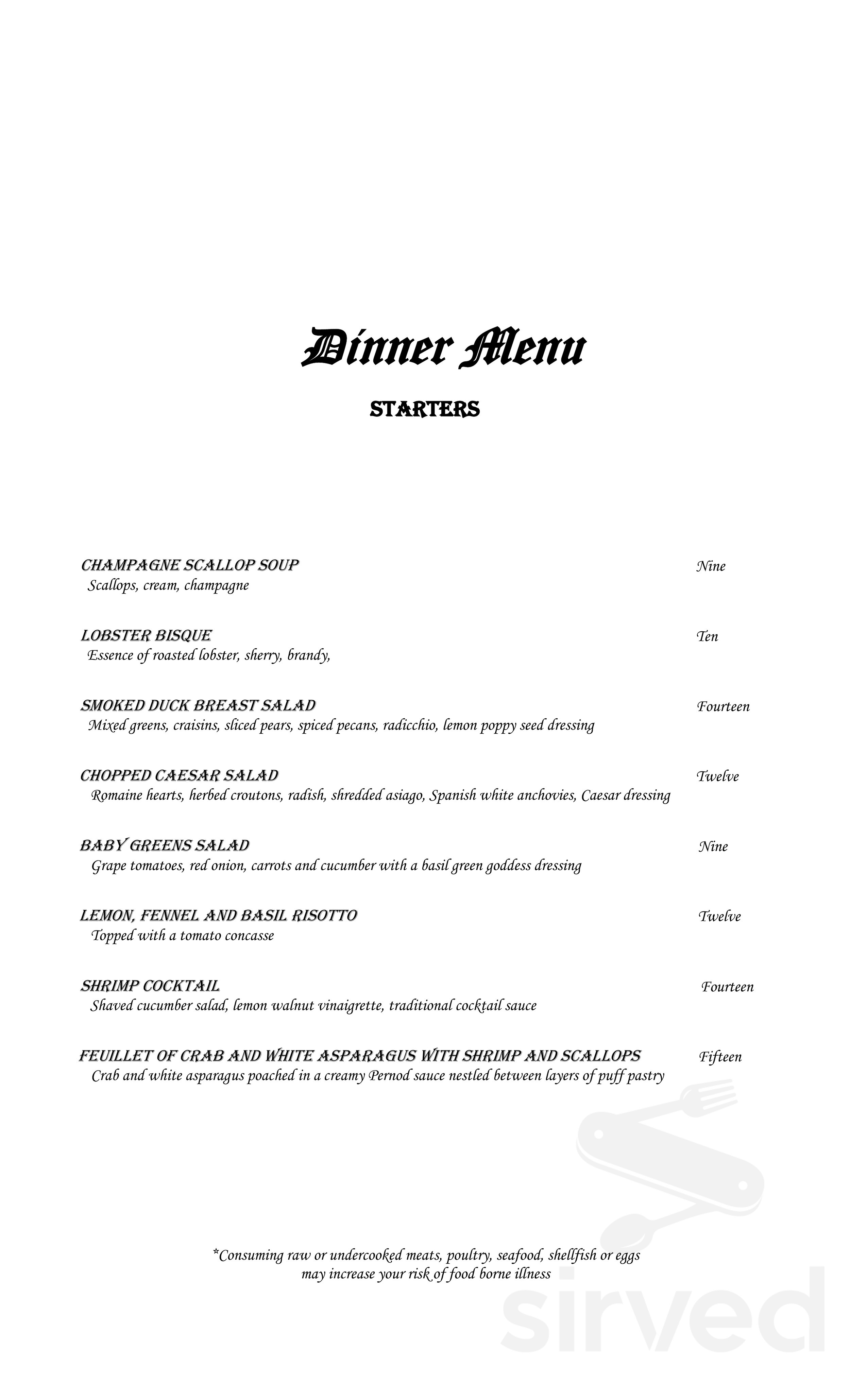 Menu for Stokesay Castle & The Knight's Pub in Reading, PA | Sirved