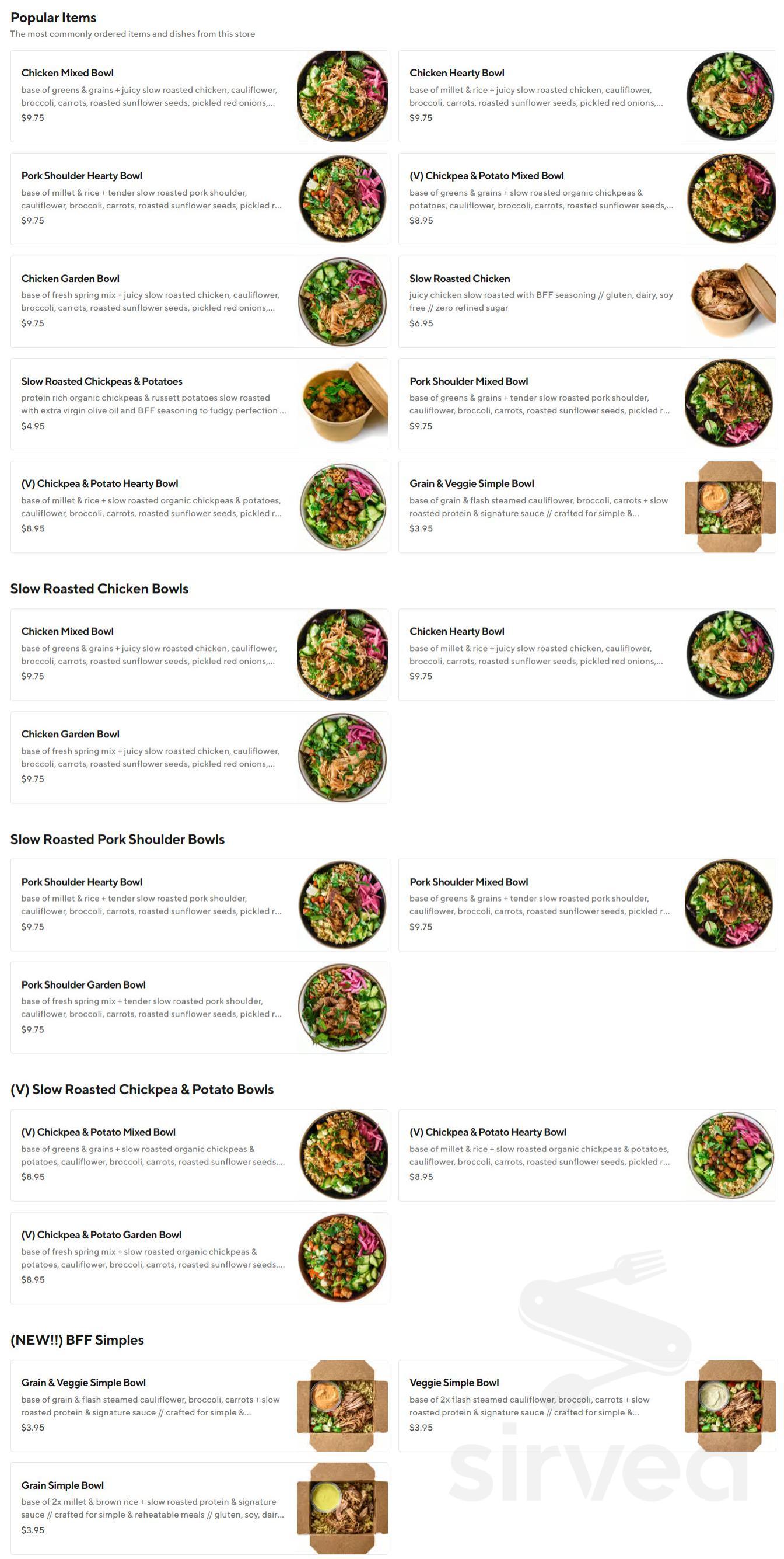 Ben's Fast Food menu in San Mateo, California, USA