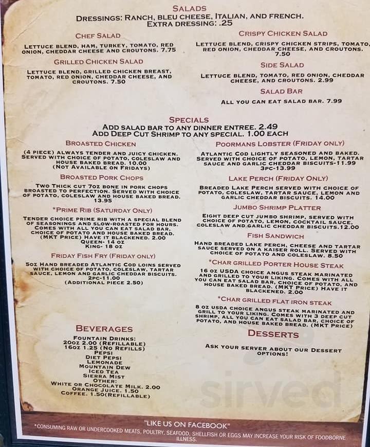 Longshots Tavern menus in Pearson, Wisconsin, United States