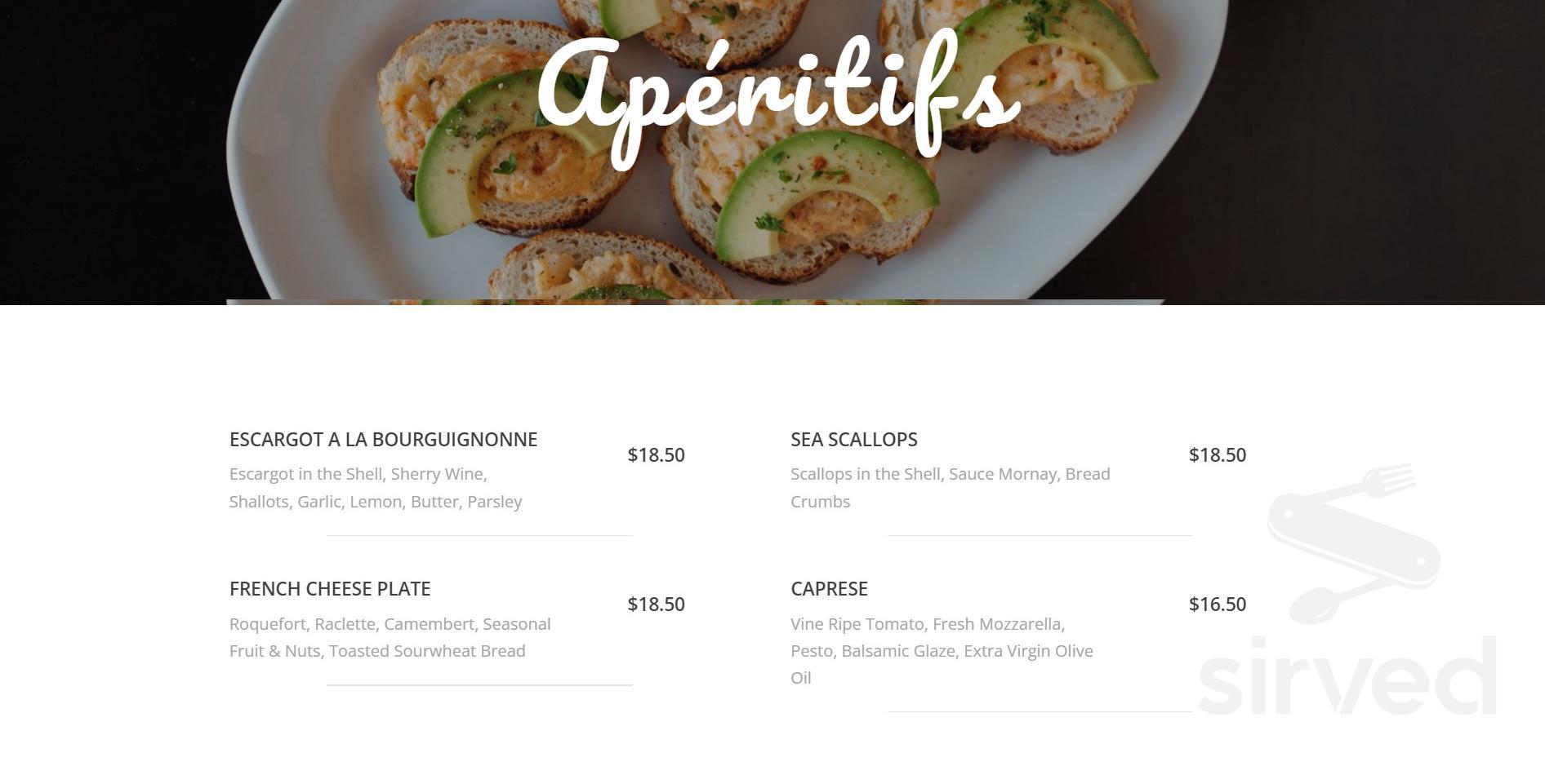 Menu - Exeter CA's Cafe Lafayette | Sirved