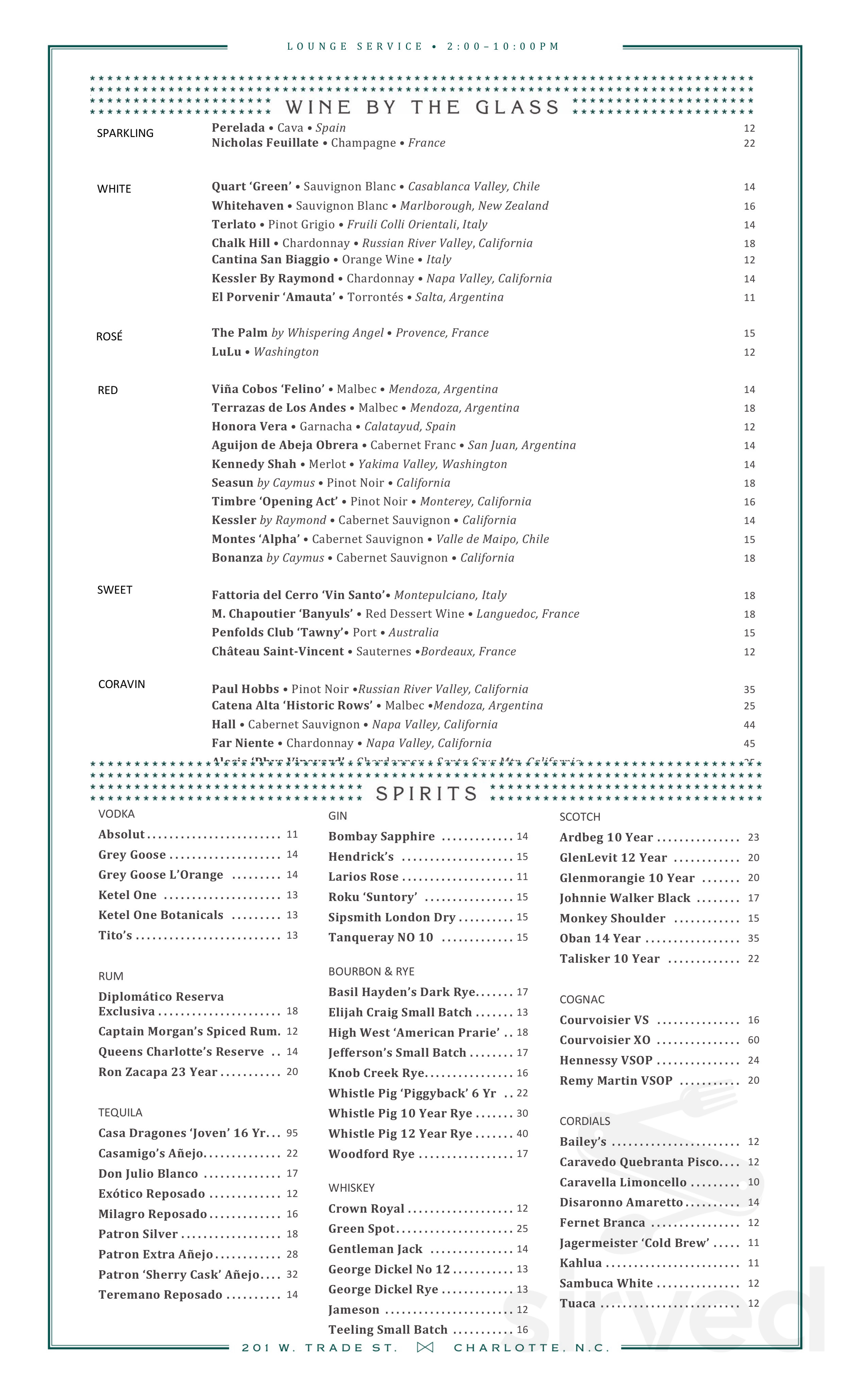 Mico Restaurant menu in Charlotte, North Carolina, USA