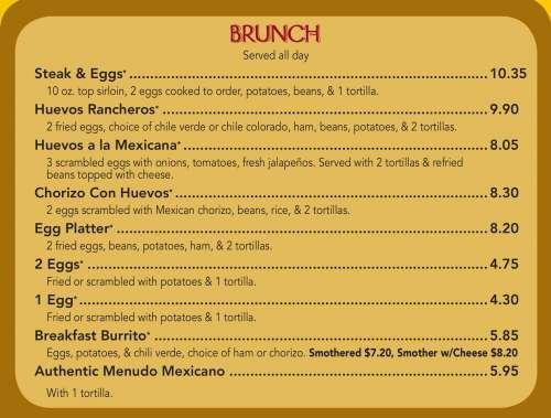 Las Glorias menu in Draper, Utah, USA