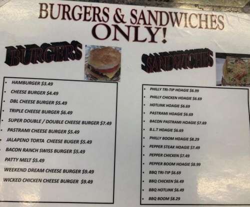 Weekend Dreams Burgers & Grill menu in Fresno, California, USA