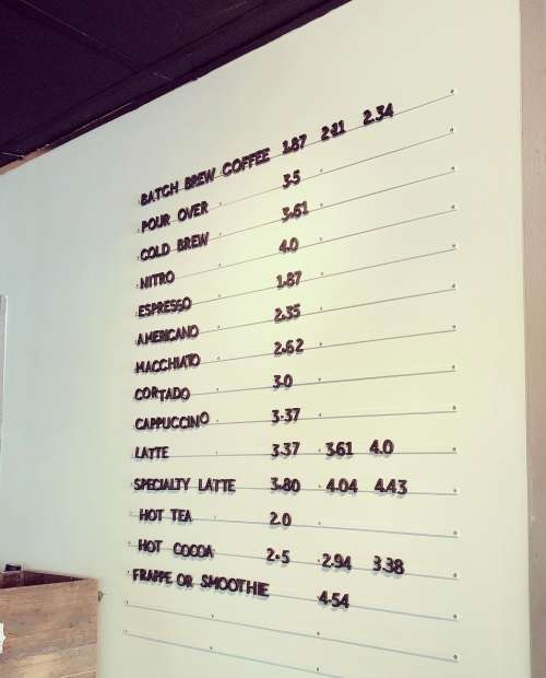 Local Lion menu in Boone, North Carolina, USA