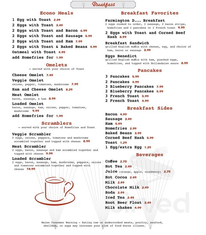 Farmington D menus in Farmington, Maine, United States