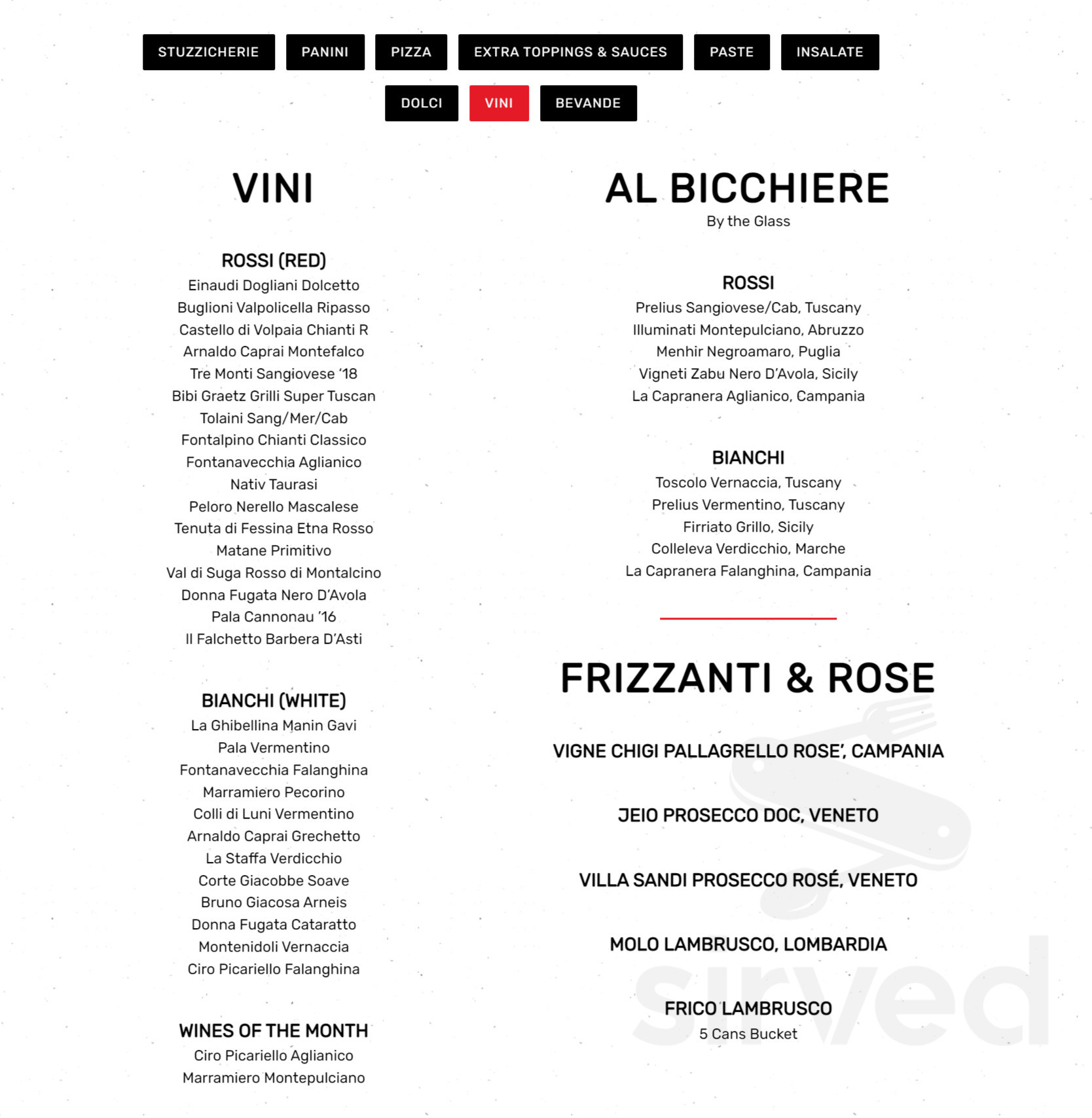 Stellina Pizzeria menus in 399 Morse St NE, Washington, United States