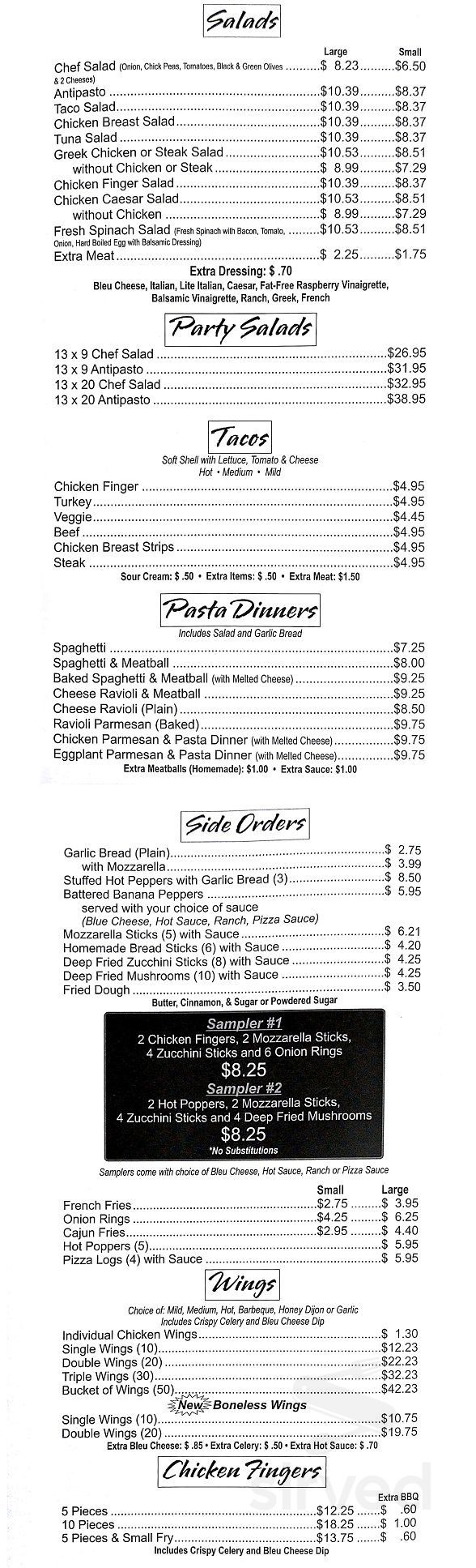 Pappaceno's Pizza menus in Orchard Park, New York, United States