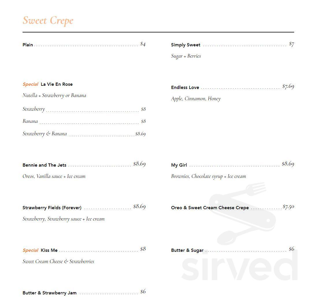 Tata Yaya menu in Cedar Falls, Iowa, USA