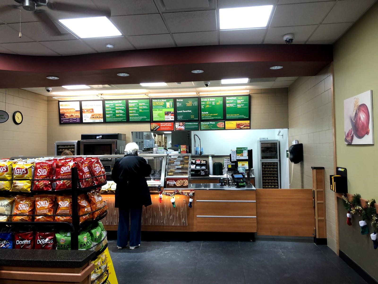 Subway menu in Springfield, Ohio, USA